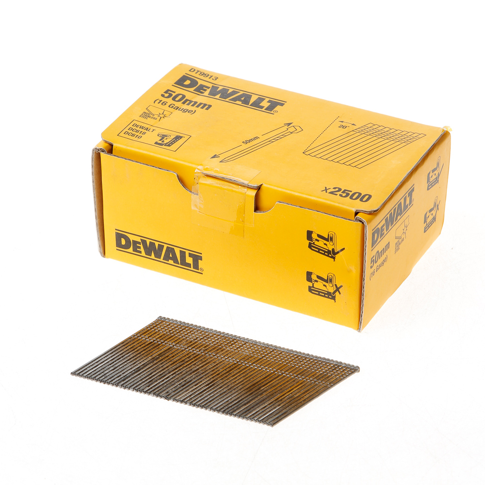 DeWalt Inox spijkers zonder kop 50mm 16 Gauge 20° voor DC618 doos met ...
