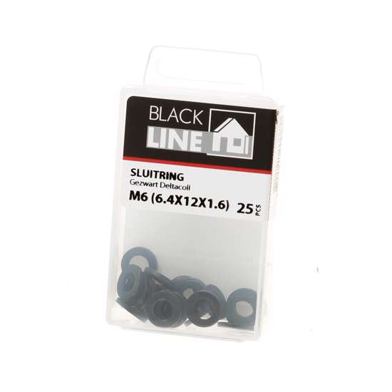 Sluitring zwart din125-A M6 Verpakt per 25 stuks Bouwsales.nl